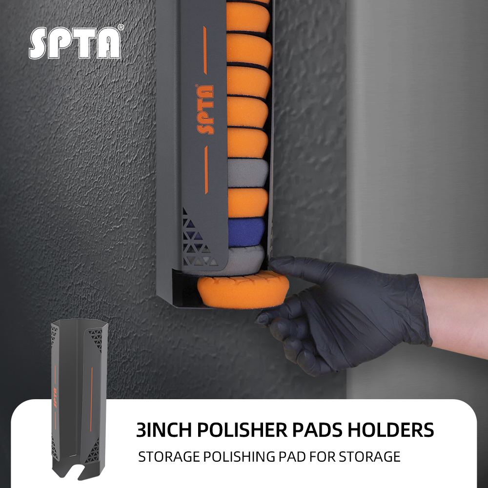 SPTA 3" Polisher Pads Holder 355*120mm Black Metal Car Detailing Rack ...