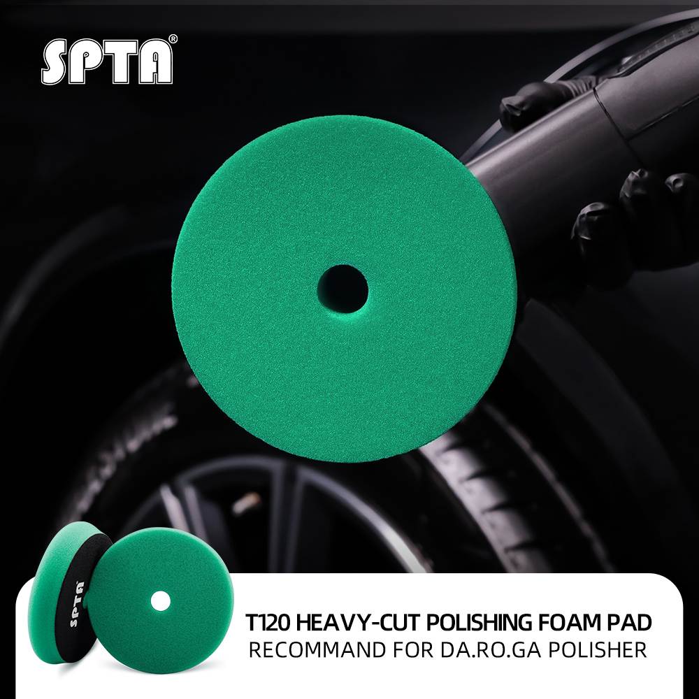 SPTA 3 Inch to 6 Inch T120 Green Heavy Cut Foam Polishing Pad For DA/RO ...