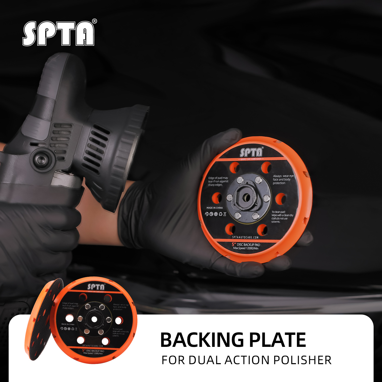 SPTA 5" 6" Sanding Pad Backing Plate for DA Polisher 125mm 150mm Self ...