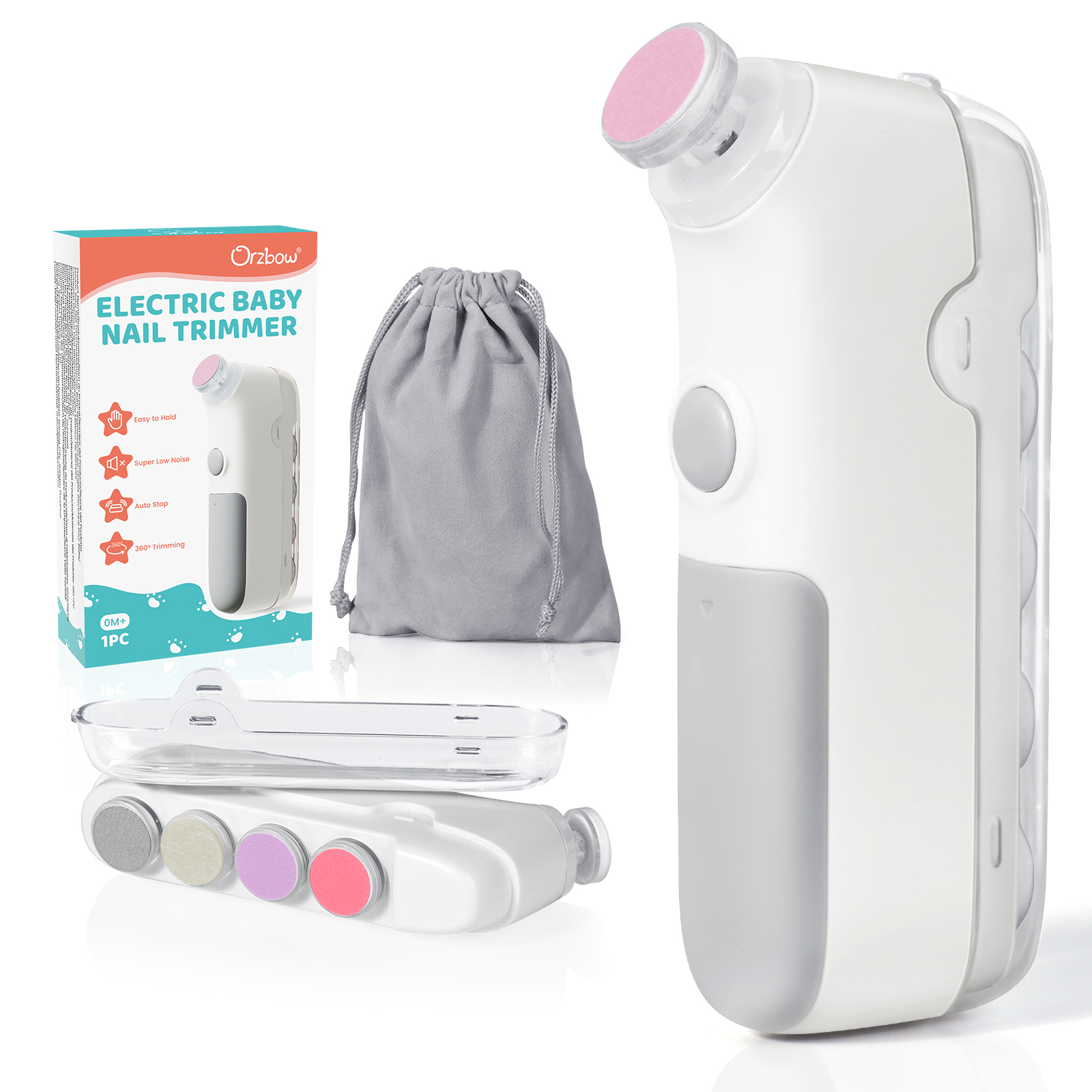 Orzbow Baby Nail File Electric with LED Light