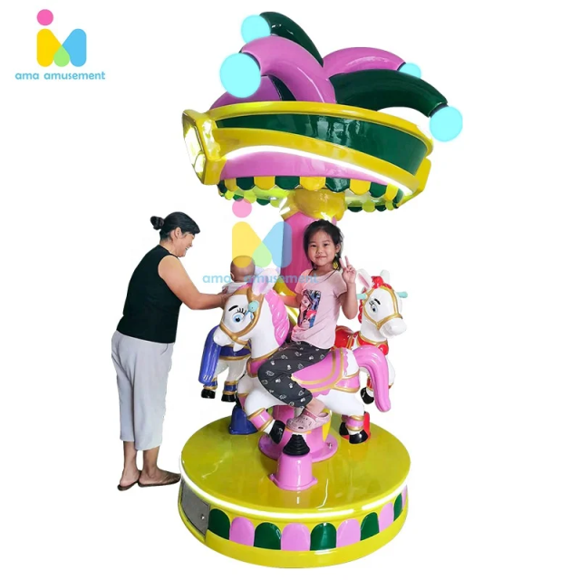 Mini Carousel Ride for Kids | Coin Operated & LED-Lit Fun