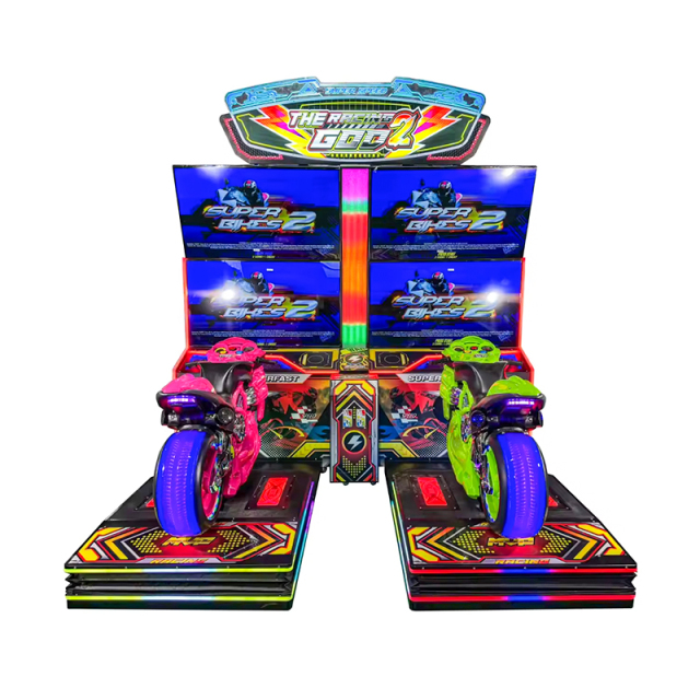 Dual-Screen Arcade Motorcycle Game – AMA Amusement