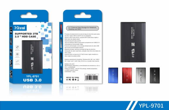 Caja metálica para disco duro,