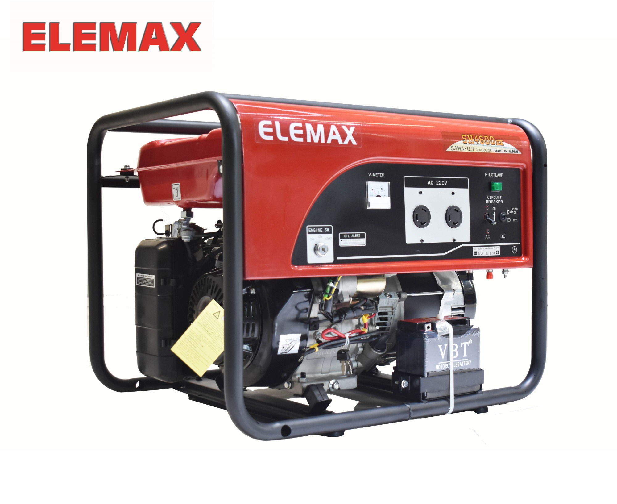 Japan ELEMAX Gasoline Generator, POWER:4KVA，Electric start with Battery ...