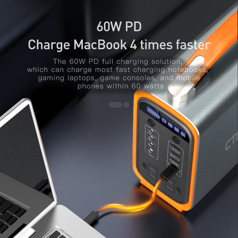 200W TypeC QC3.0 Fast Charging Portable Power Station Emergency Power ...