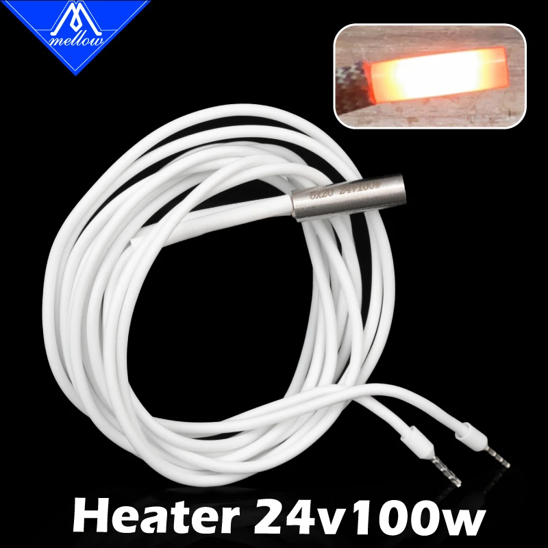 Mellow 3D Printer Rapid Heating 6*20MM 100W 24V Super Heater Cartridge ...