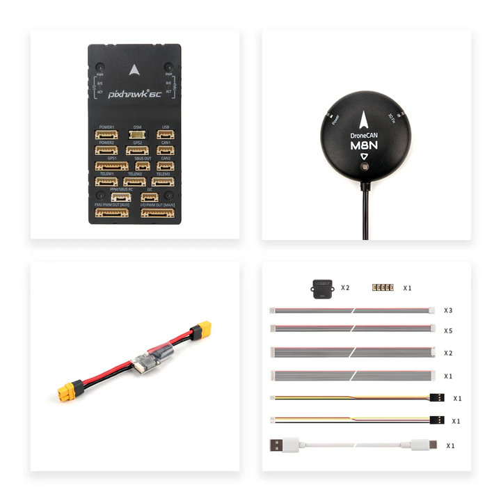 Holybro Pixhawk 6C (plastic case) & PM02 Power module & M8N GPS,Pixhawk 6C