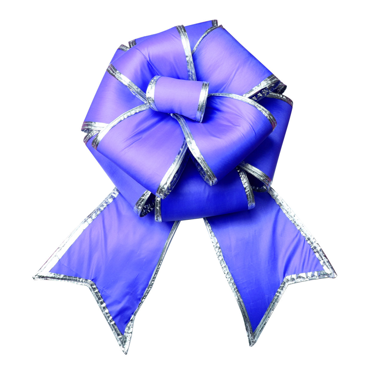 18" 3D Giant Multi Loop Structural Bow Blue with Silver Trim Cheerful ...