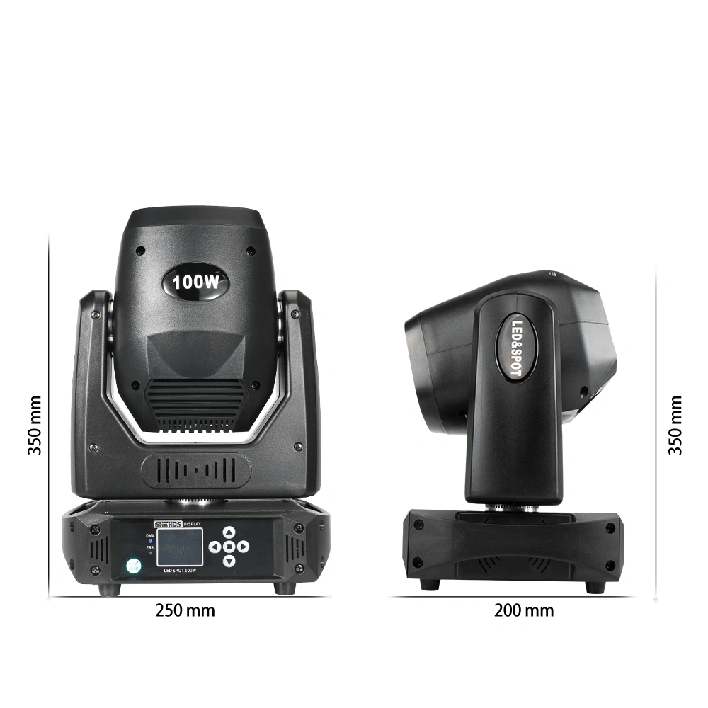 SHEHDS (6-Prism) LED Spot 100W Gobo Lights With LED Ring and LCD ...