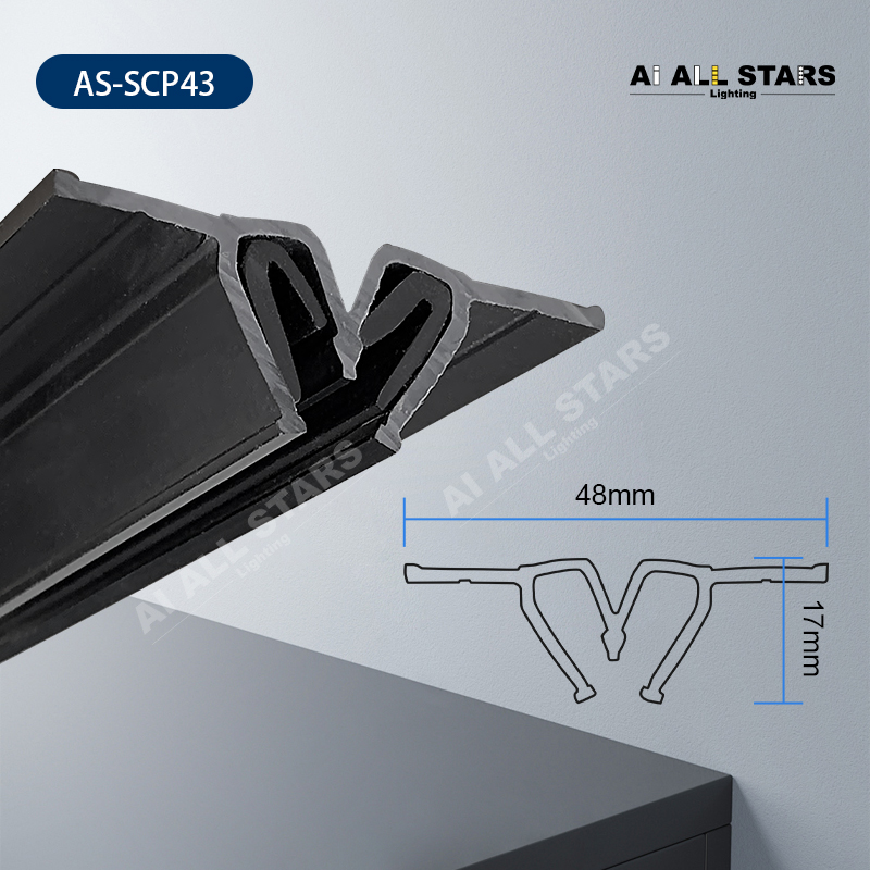AS-SCP43 Stretch Ceiling Aluminum Profile | V-Shaped Profile for Wall and Ceiling Installations ...