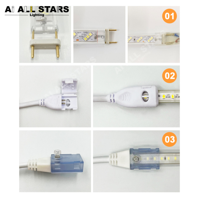 SMD 2835 LED Strip Light 50M/100M Roll AC 220V Waterproof Flexible LED ...