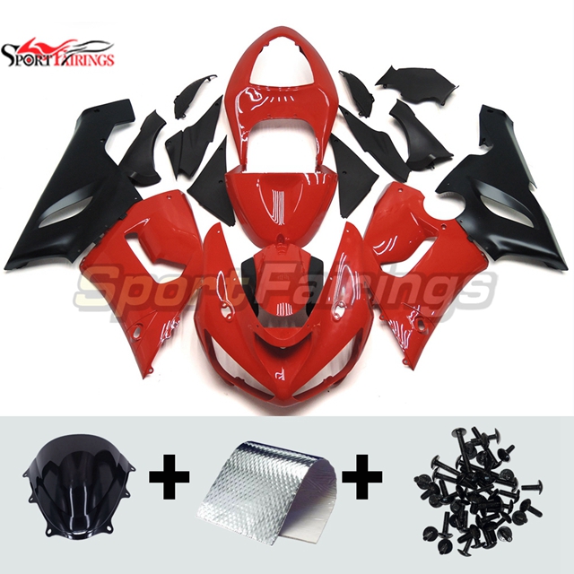 Sportfairings Fairing Kit fit for Kawasaki Ninja ZX6R 2005 - 2006 - Red ...
