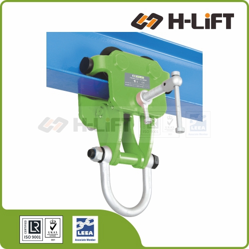 Push Trolley Clamp with Shackle, Adjustable Beam Trolley Clamp