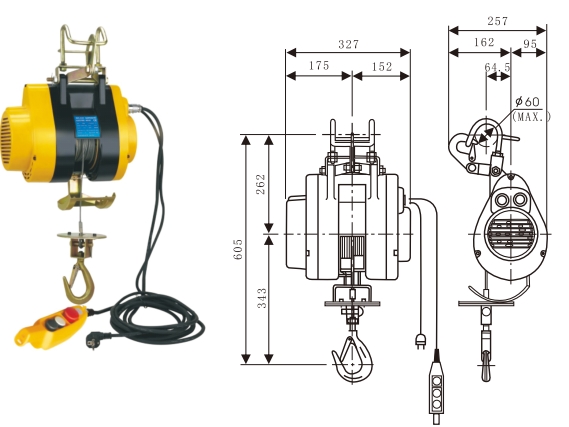 Mini Electric Wire Rope Hoist, Mini Wire Rope Hoist H-Lift China