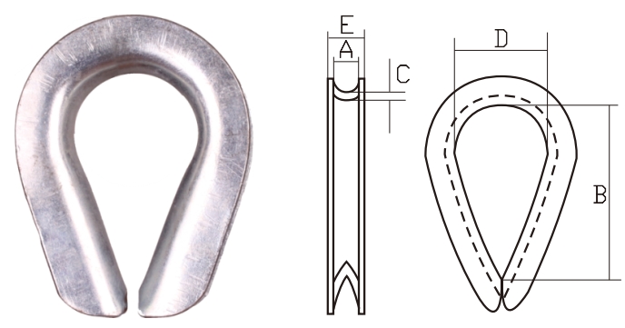US Type Heavy Duty Wire Rope Thimbles | G-414 Standard - H-Lift
