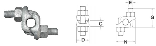 Fist Grip Wire Rope Clips | Drop Forged US Type G-429 - H-Lift