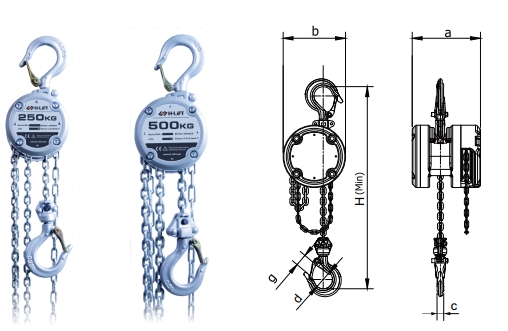 Mini Chain Block, 250kg and 500kg, H-Lift China