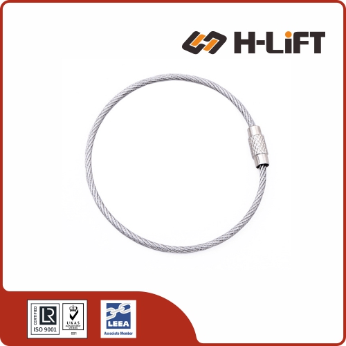 Stainless Steel Wire Rope Connector | Screw Lock Cable Ring - H-Lift