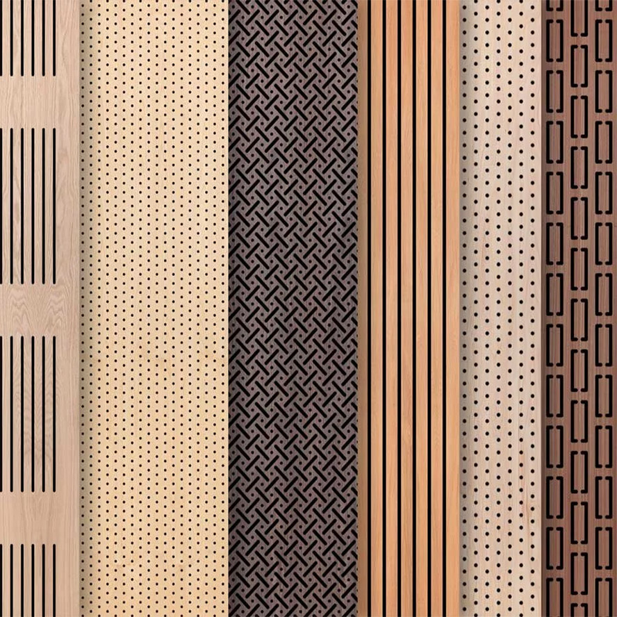 Perforated Walnut Wood Acoustic Wall Panel