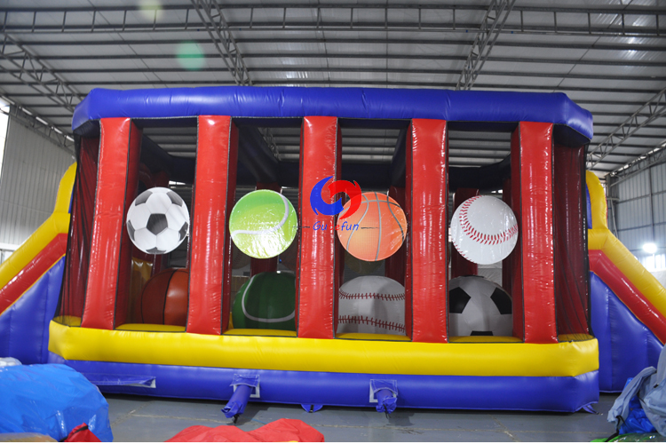 large outdoor sports red baller wipe out inflatable wipeout obstacle ...