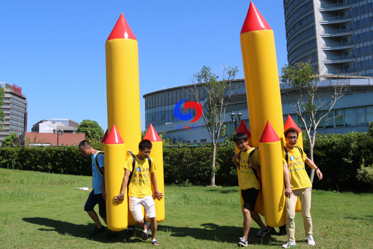 Team Building Challenge Attraction Games 3m Giant Inflatable Rocket ...