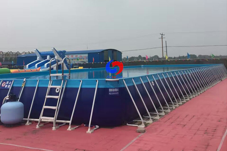 China fast delivery portable big floor above ground metal frame 2 lane ...