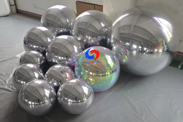 themed event ceiling decoration re-usable giant inflatable chrome ...