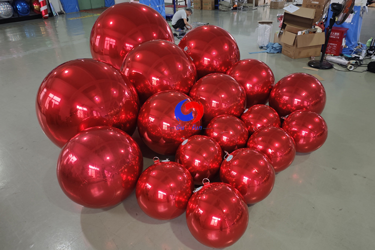 Giant Christmas event party backdrop decor ornament spheres Red Big ...