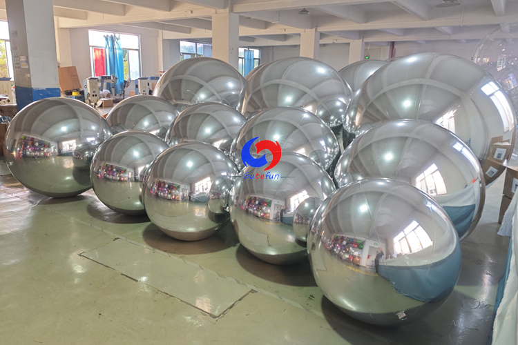 regular round giant silver inflatable mirror ball big shiny silver ...