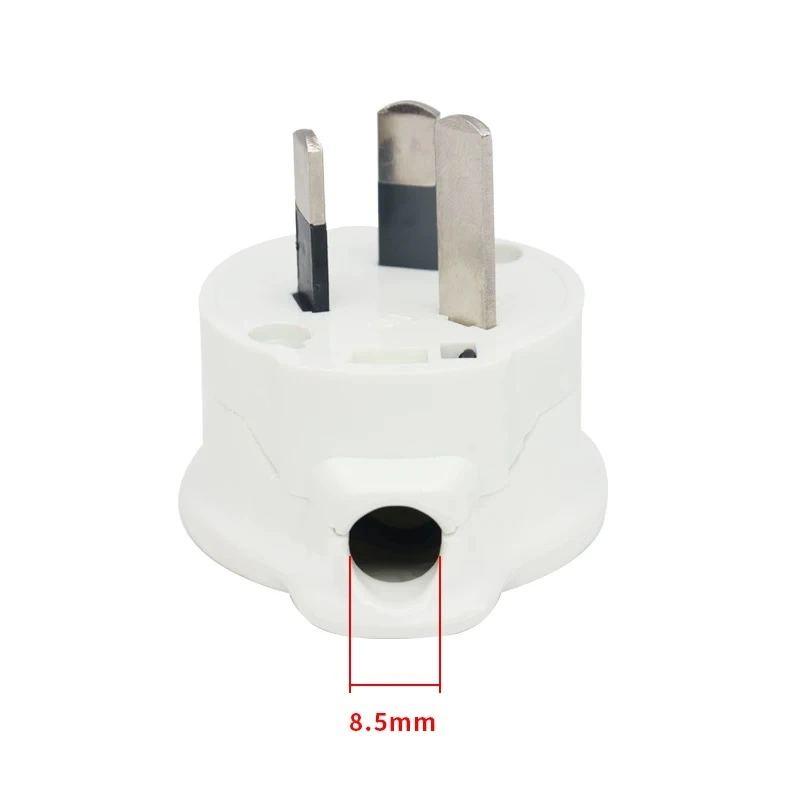 Rewireable 3-Pin AU Plug, 10A 250V, Side Entry AC Power Adapter