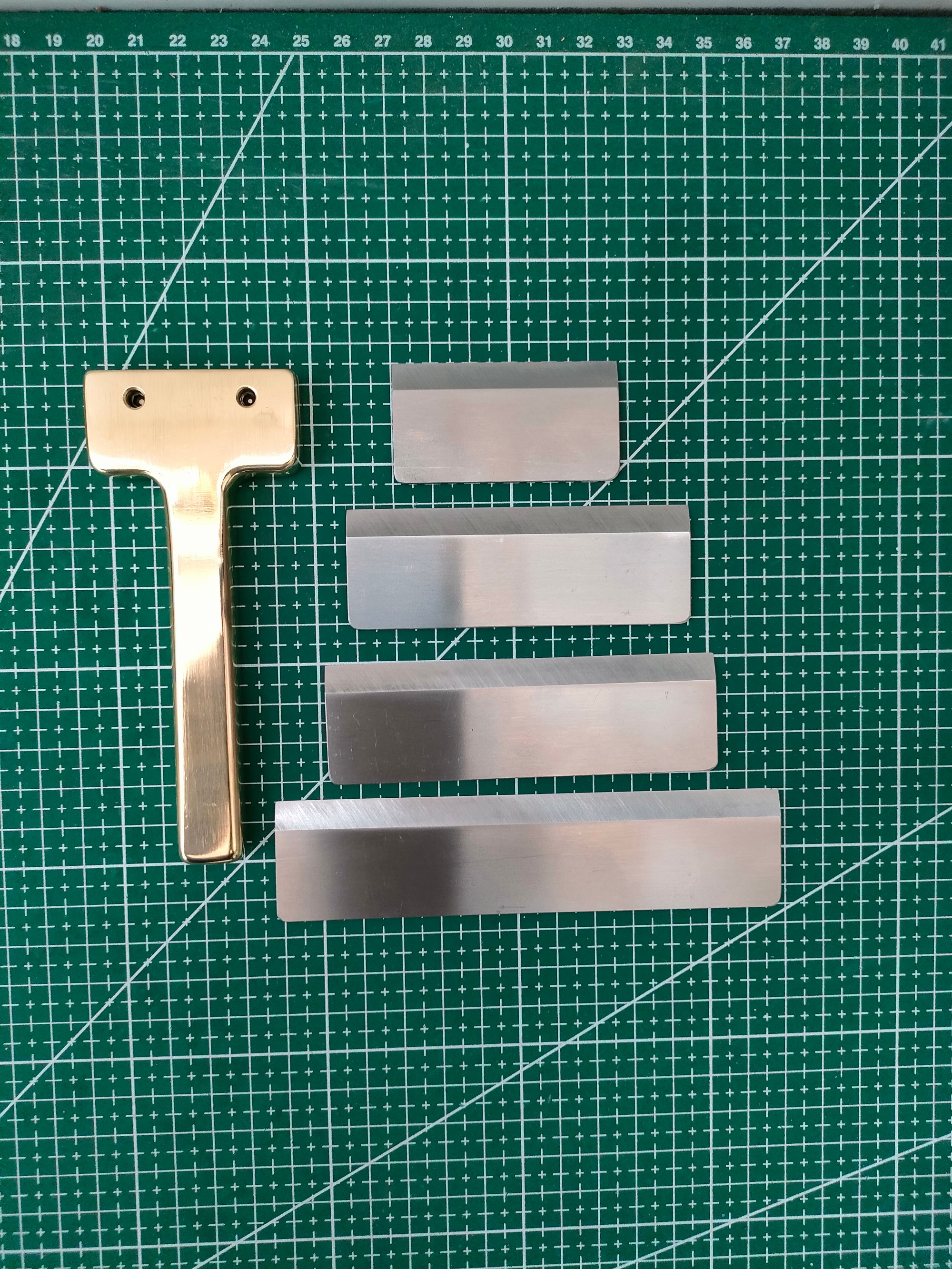Brass interchange blade card slot punch