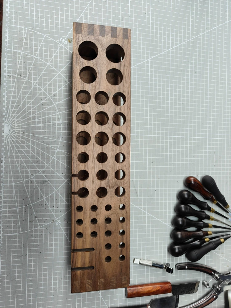 Walnut tool rack