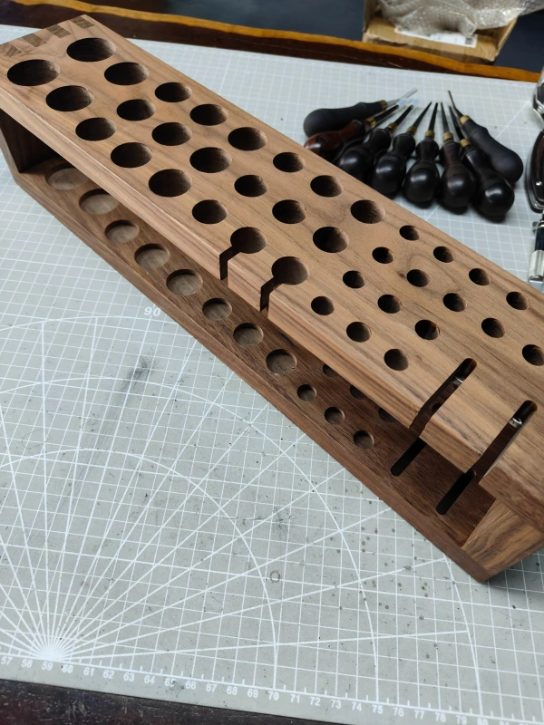 Walnut tool rack