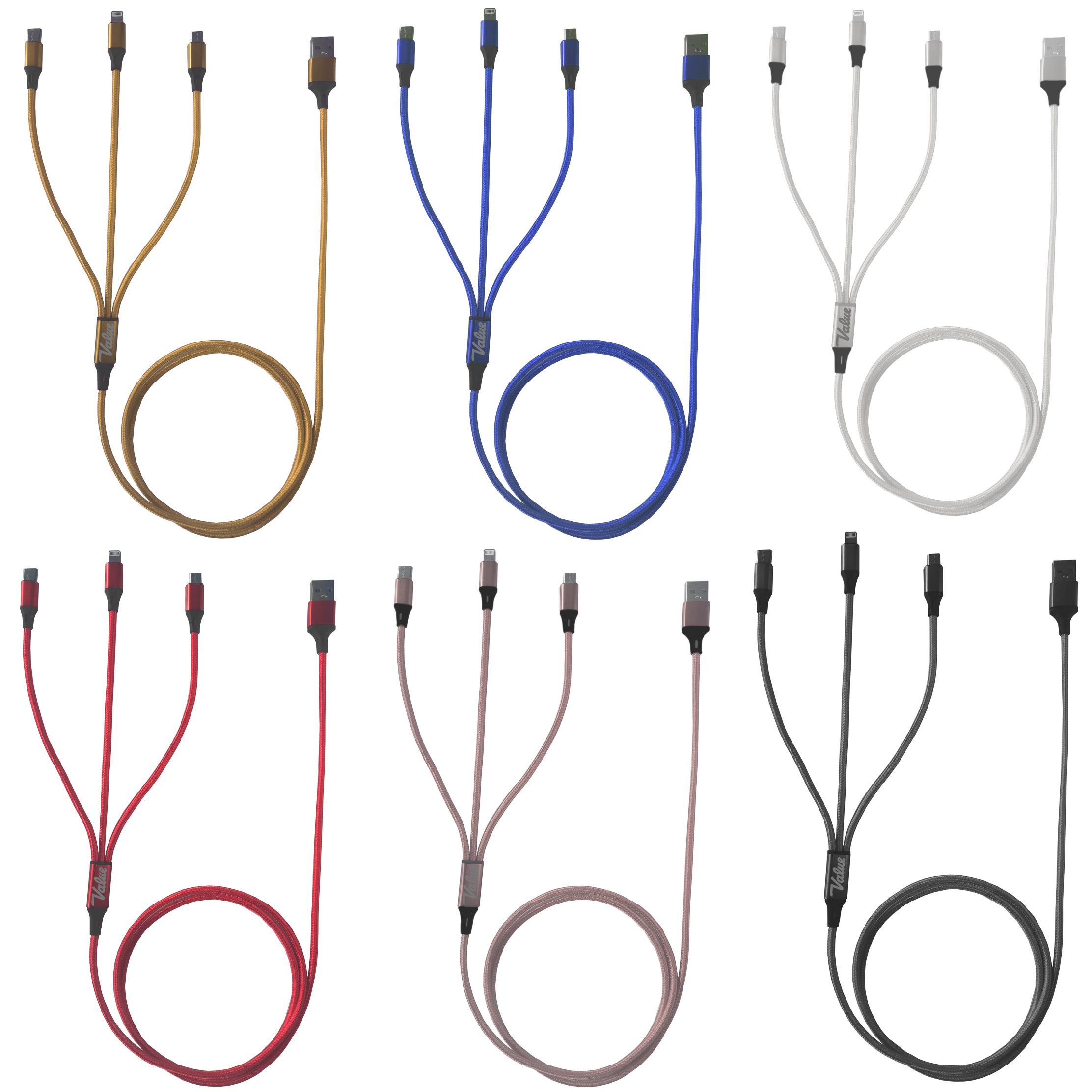 3-in-1 Braided Charging Cable
