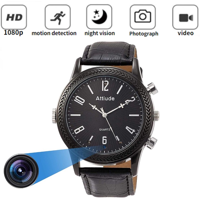 Portable Watches Spy Camera 1080P 32GB Build-in Hidden Camera