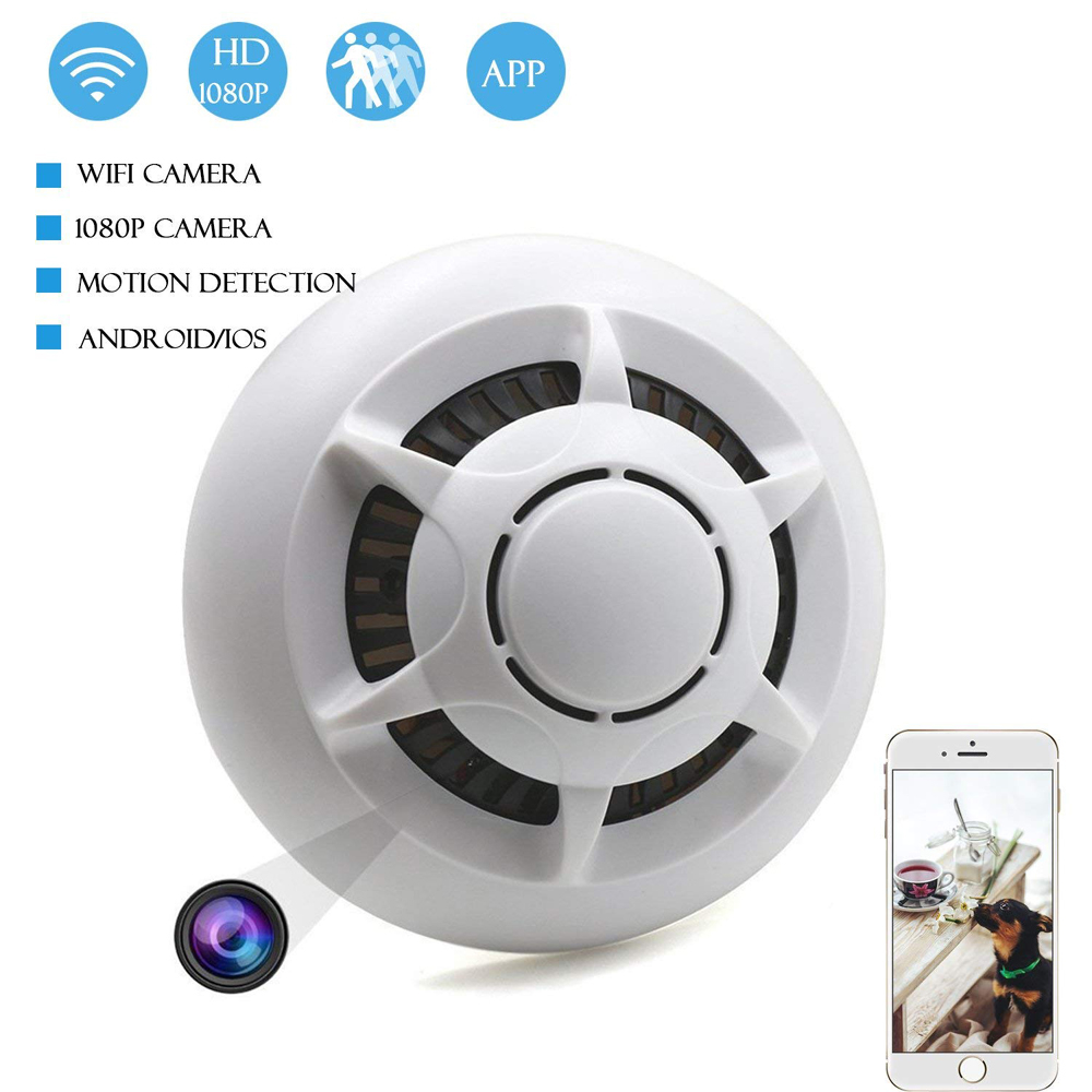 UFO Smoke Camera HD 1080P Wireless IP Camera Smoke Alarm Design