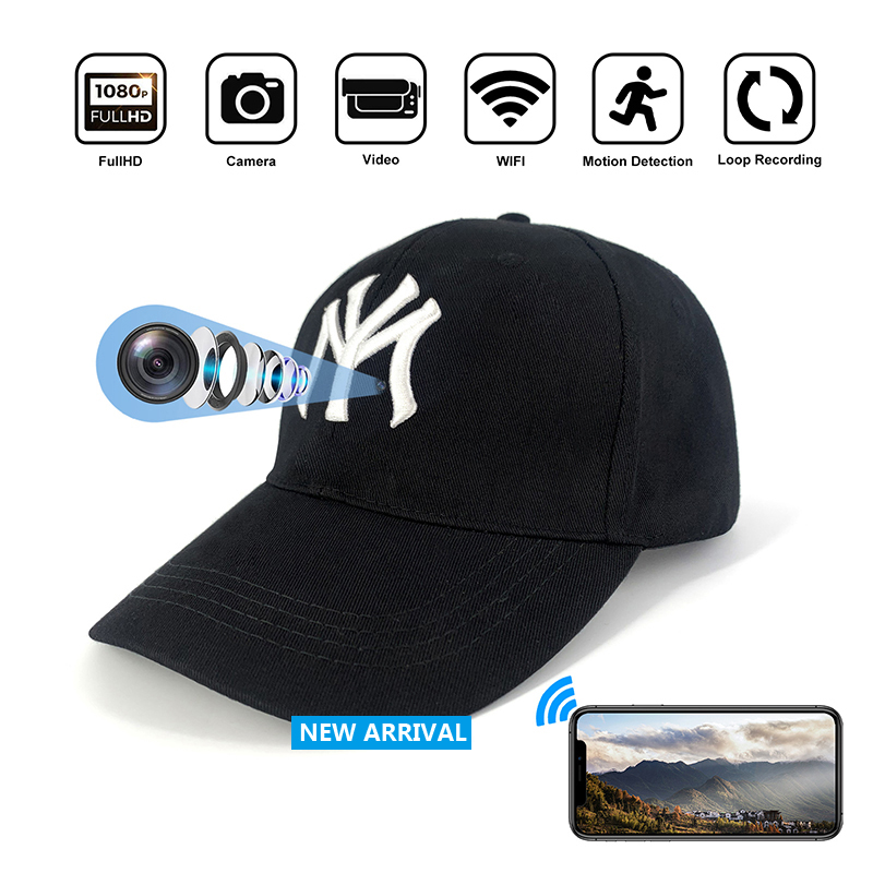 Mini WIFI Caps Camera HD1080P Portable Hat Cam Wearable Video Record