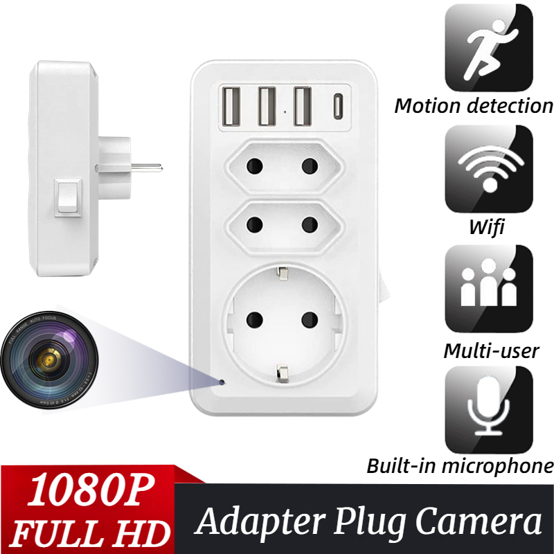 7 In 1 EU Plug Standard USB Sockets Adapter Camera Wifi Remote