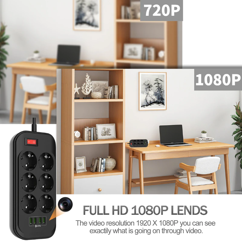 WiFi Mini Hidden Camera EU Power Socket Camera USB Socket Cam