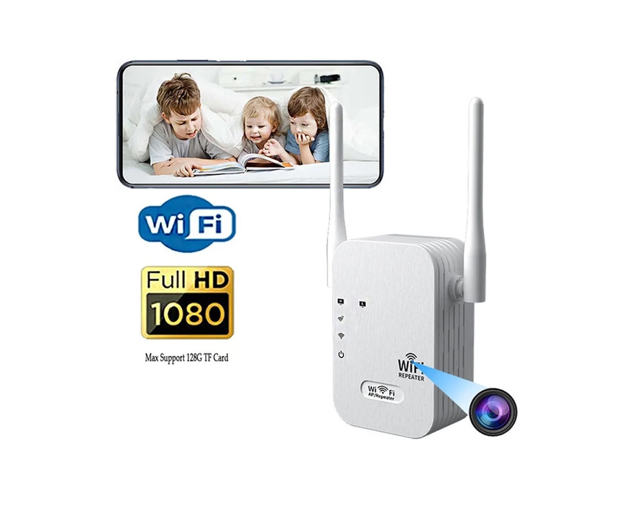 Wi-Fi Camera with Motion Senso Spy Camera Wireless Signal Amplifier