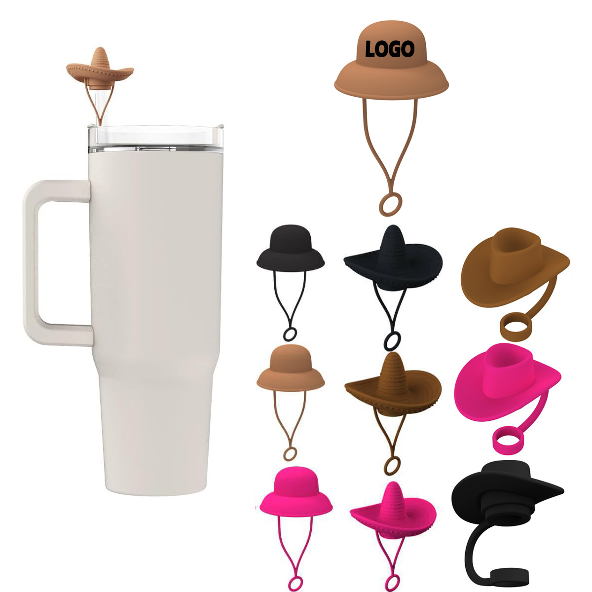 Silicone Dust Cap Straw Topper Set