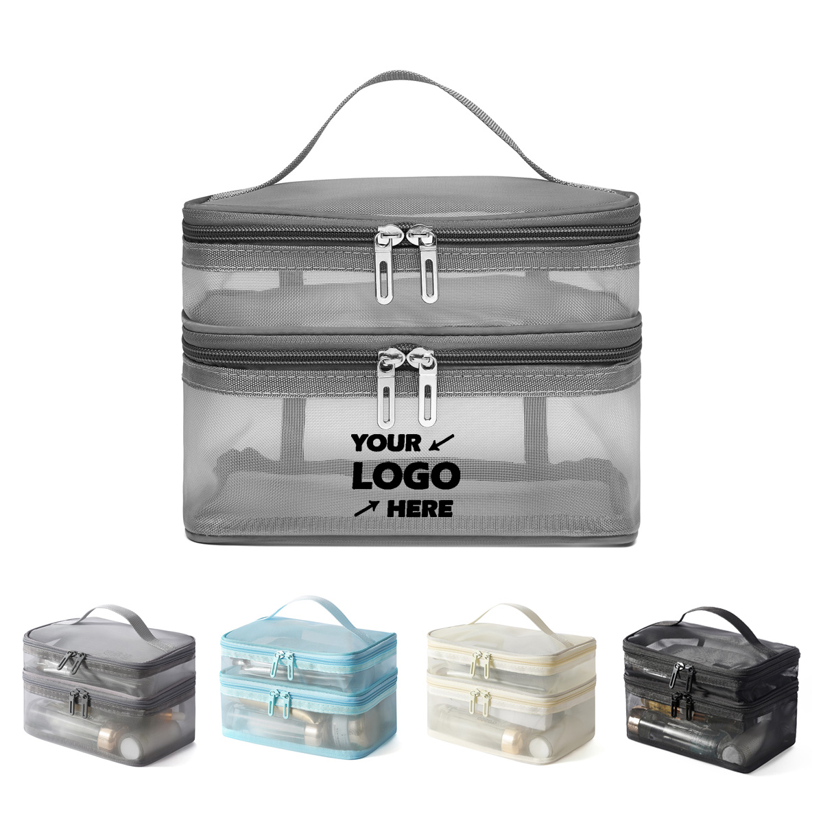 Double Layer Mesh Makeup Bag