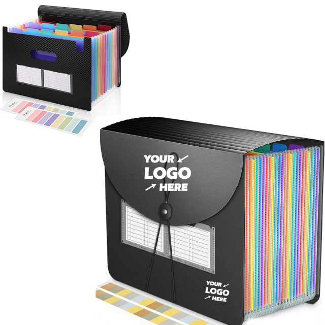 Letter Size Expanding File Folder with Colored Tabs