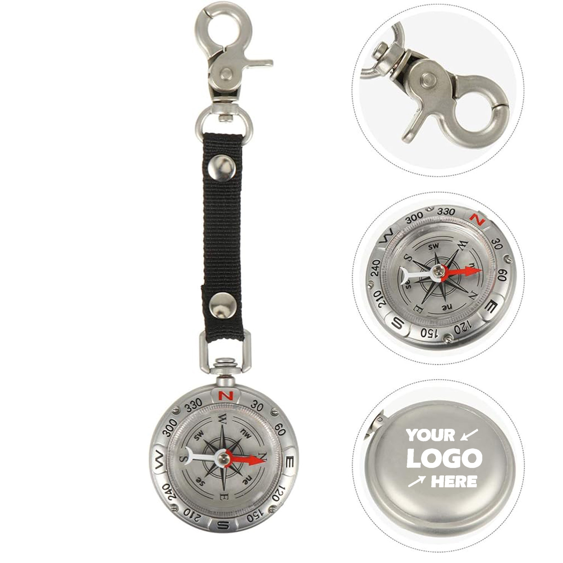 Portable Pocket Watch Compass with Keychain