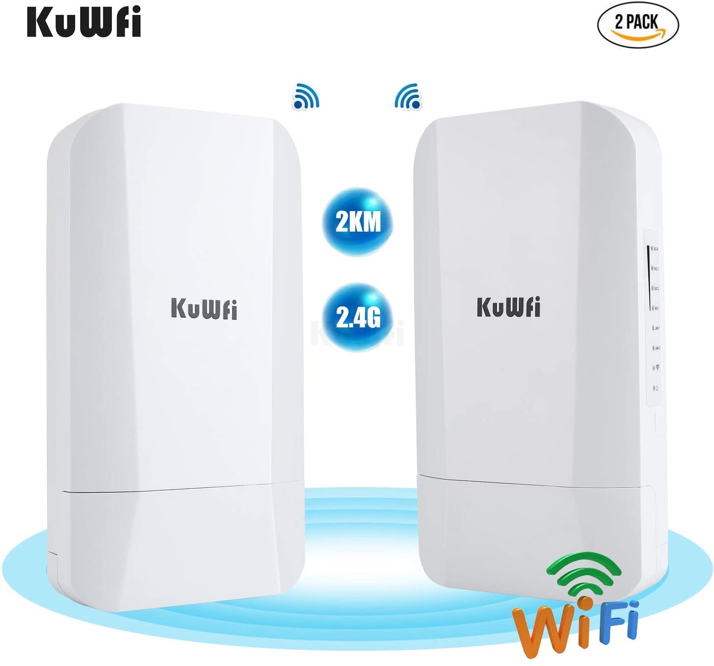 KuWFi 300Mbps outdoor wireless bridge long-distance point-to-point WiFi ...