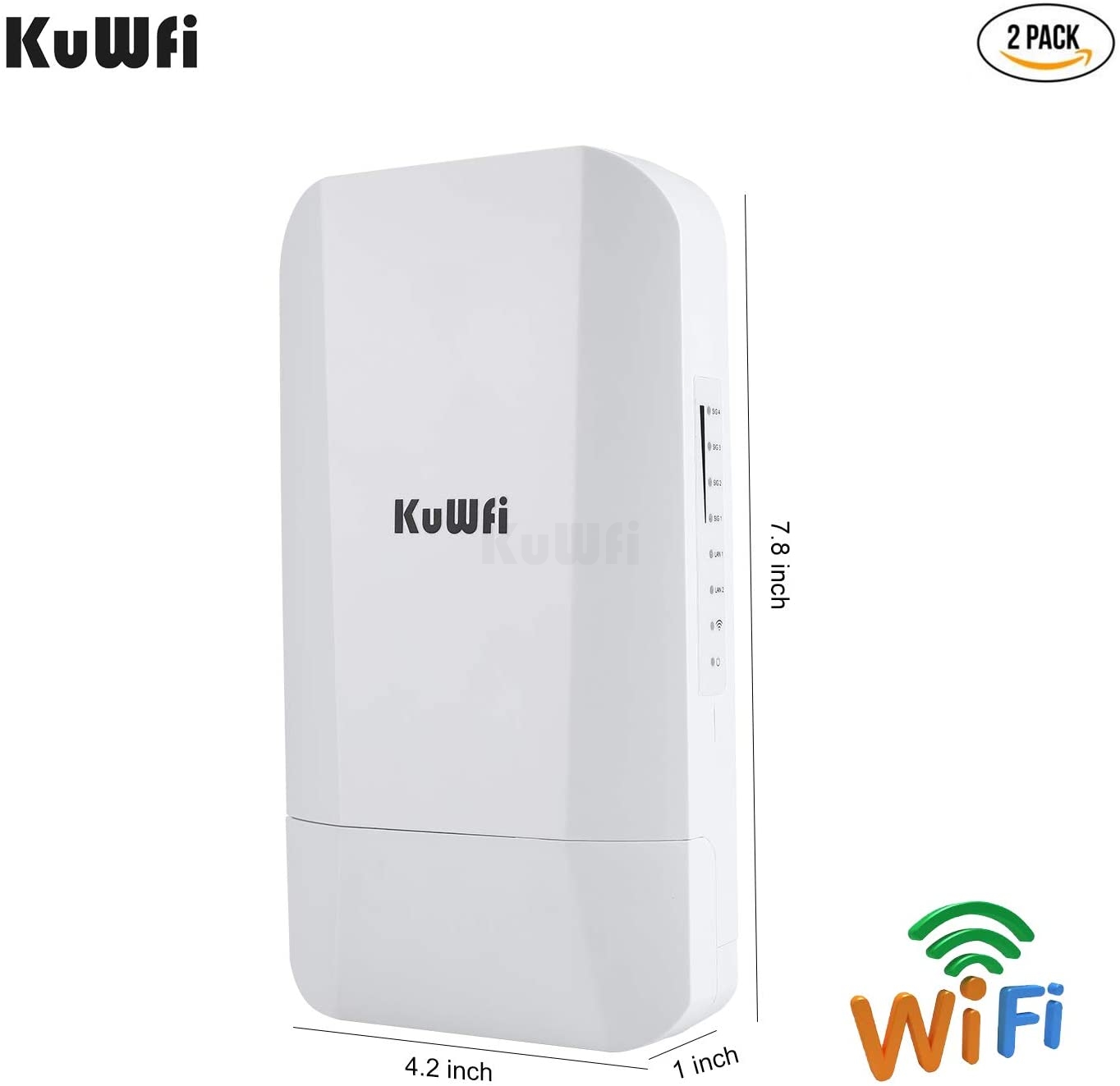 KuWFi 300Mbps outdoor wireless bridge long-distance point-to-point WiFi ...