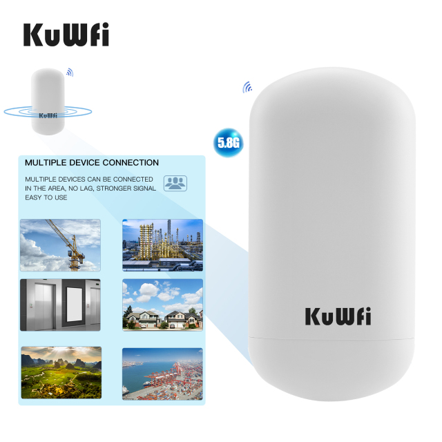 KuWFi 5.8G 450Mbps CPE Wireless Bridge Point to Point 1-2KM Outdoor ...
