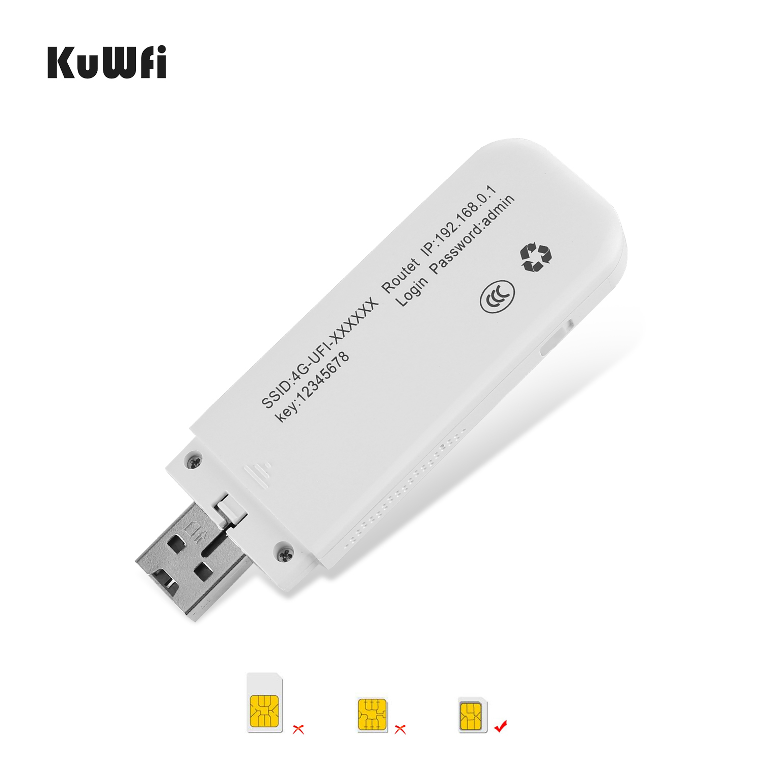 KuWFi 4G WIFI Modem Dongle Router 150Mbps Universal Unlocked 4G SIM ...