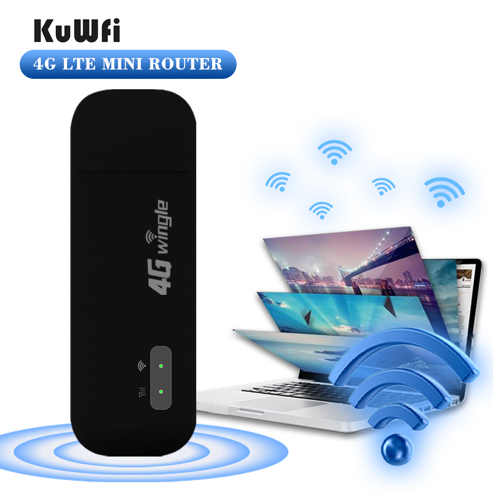 KuWFi 4G Modem WIFI Router USB Dongle LTE CAT4 up to 150Mbps Sim Card ...