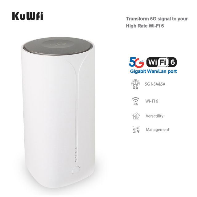 KuWFI 5G CPE Router 4G/5G SIM Card WiFi6 Dual Band NSA/SA Modem 5G ...
